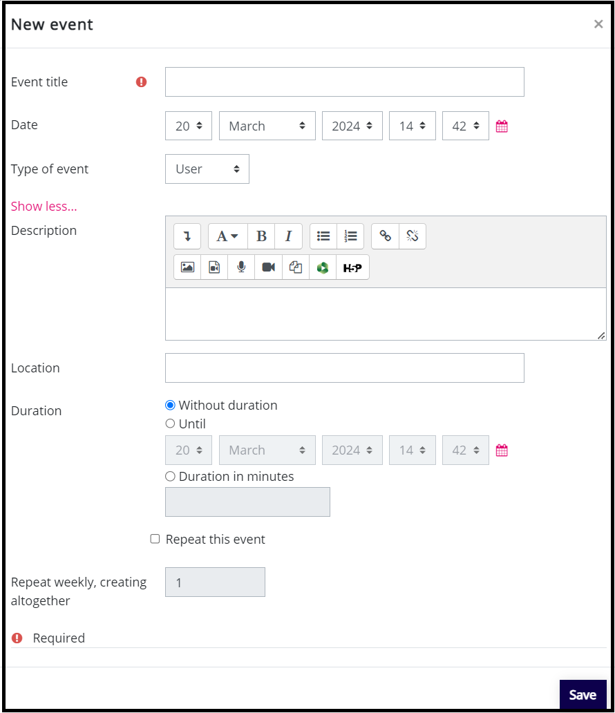 Date settings for activities - Moodle