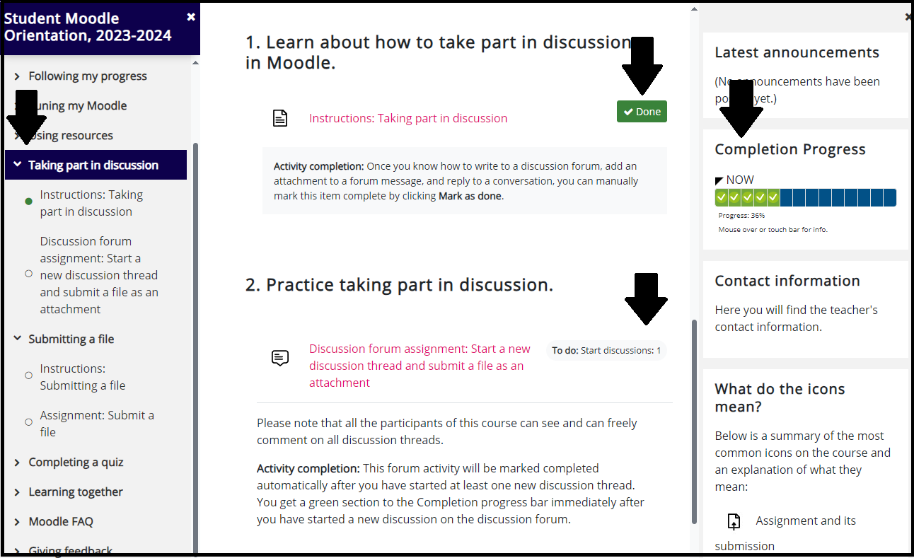 Using student completion progress in Moodle - Moodle